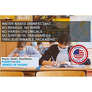 Purefypro Disinfectant (68oz) - Kills 99.9999% Viruses HIV, Monkeypox, Hepatitis, Norovirus, VRE, MRSA, No Rinse, No Residue. Suitable for All Surfaces