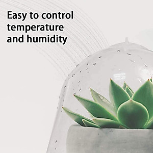 Yardwe Flower Pot Seedling Cover Humidity Dome Round Transparent Plant Dome Plastic Plant Cover Plant Cloche Plastic Freeze Protection Cloche Humidity Domes for Starting Protective Cover