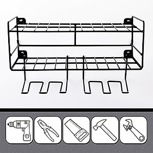 ACROMA 4-Layer Heavy-Duty Power Tool Organizer Wall Mount, Power Tool Storage Rack - Efficiently Organize and Display Tools(Black)