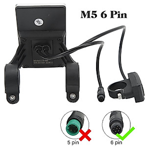 Haosie Ebike Display, 6 Pin E Scooter M5 LCD Panel Screen, 24V 36V 48V 60V Waterproof Electric Bike Motor Display, Electric Bike Accessories for 31.8 22.2mm Handlebar Electric Bikes