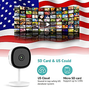 LaView 3MP Cameras for Home Security,2K Indoor Security Camera for Baby/Elder/Pet with Clear Night Vision,24/7 Live Video,Motion Detection,2 Way Audio,US Cloud/SD Card Storage,Compatible with Alexa