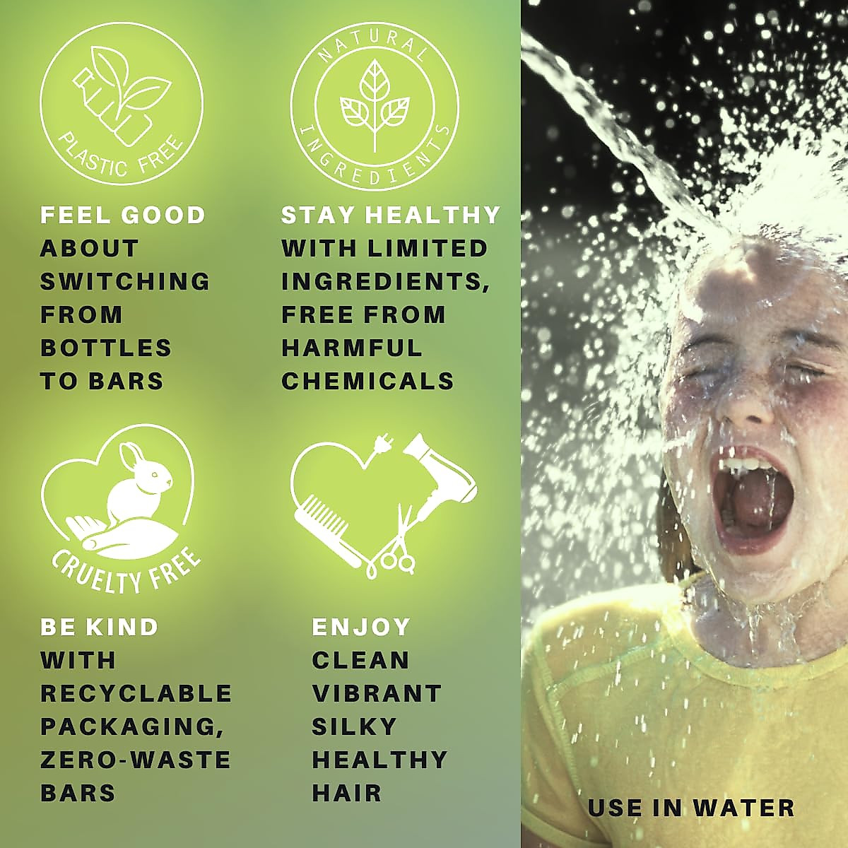 SpiraLeaf Shampoo Bar & Conditioner Bar Set, PEPPERMINT Pure Essential Oils, Light Scent, Limited Ingredients, Concentrated Formula, Made USA, Zero Waste, Color-Fragrance Free, Travel Ready