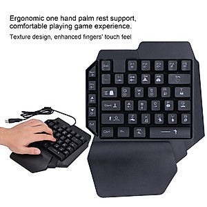Archuu Wireless One-Handed Mechanical Keyboard,35 Keys RGB Gaming Keypad,Colorful Backlit USB Wired Gaming Keyboard,Single Hand RGB Mechanical Gaming Keyboard,Multicolor