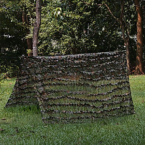 Zicac Outdoor 3D Leaves Camouflage Ghillie Poncho Camo Cape Cloak Stealth Ghillie Suit Military CS Woodland Hunting Poncho