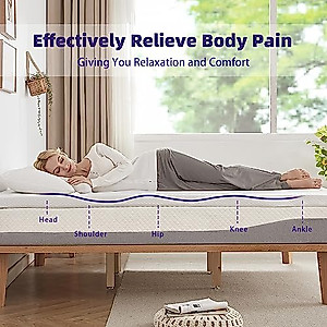 SINWEEK 2 Inch Gel Memory Foam Mattress Topper Queen Size, Ventilated High Density Pad for Back Pain, Bed Topper with Removable Soft Cover, CertiPUR-US Certified