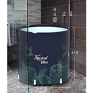Portable Foldable Bathtub, Separate Family Bathroom SPA Tub, Soaking Standing Bath Tub for Shower Stall, Efficient maintenance of temperature, Ideal for Hot bath ice bath(A)