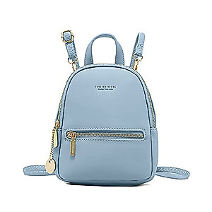 LISM Mini Backpack Purse for Women Casual Leather Small Daypack for Teen Girls Shoulder Bag Small Backpack - Blue