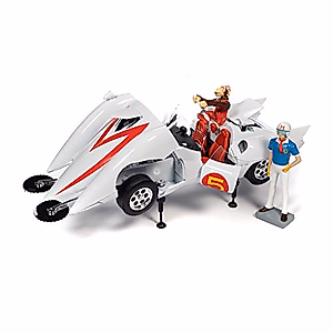 Auto World Speed Racer Mach 5 with Chim Chim and Speed Racer Figures. , Speed Racer AWSS124-1/18 Scale Diecast Model Toy Car