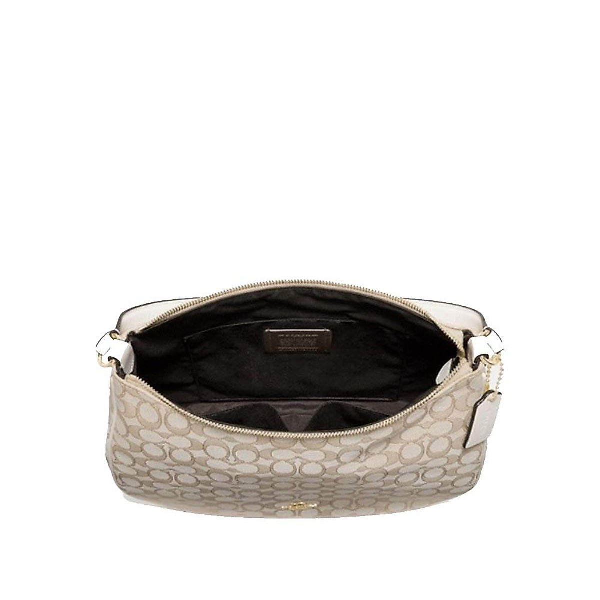 Coach ZIP SHOULDER BAG IN SIGNATURE JACQUARD, Light Khaki/Chalk/Imitation Gold, NS