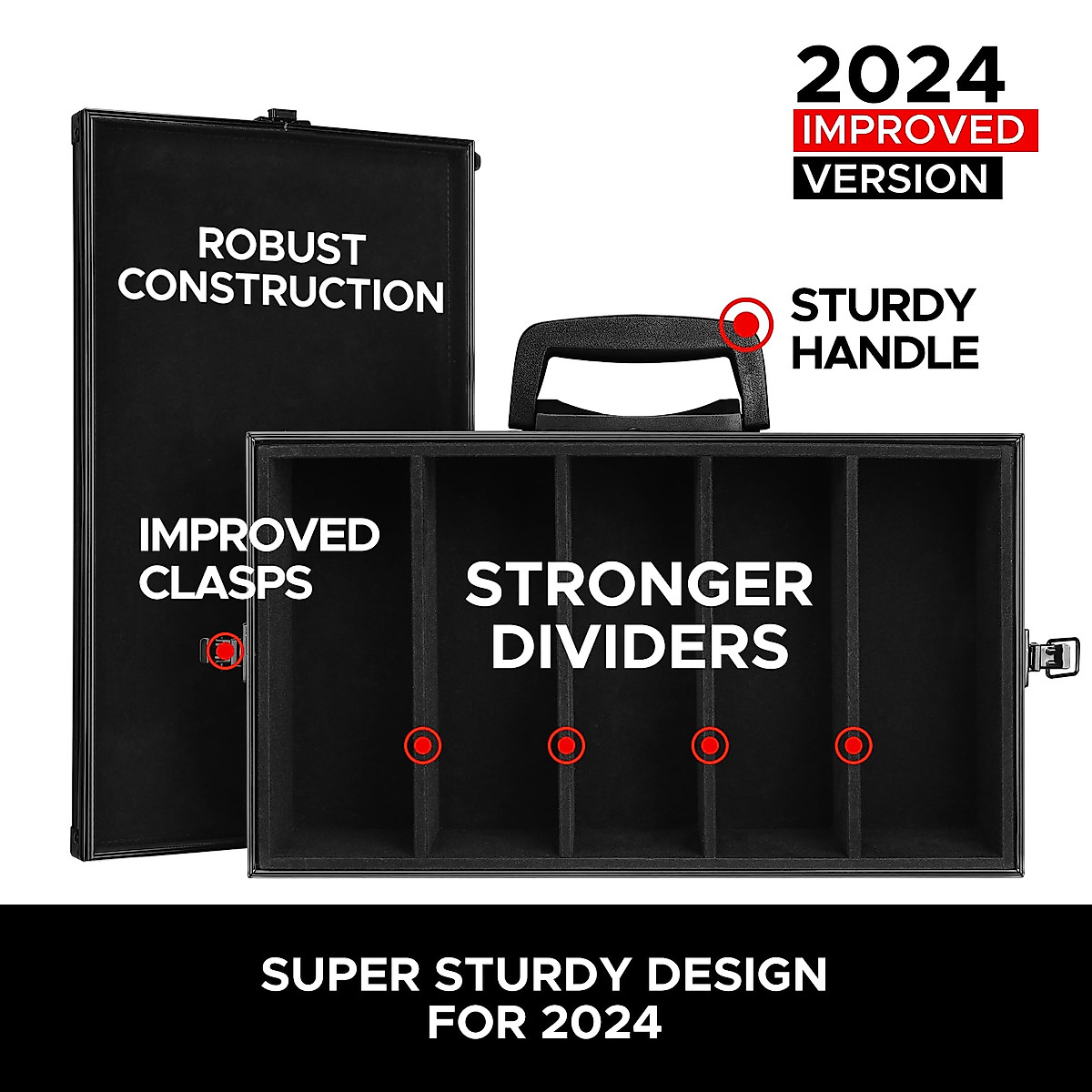 The Big Black Metal Box (BBB Edition) | Case Is Compatible with Cards Against Humanity, All Standard Card Games (Game Not Included) | Includes 8 Dividers | Fits up to 2500 Loose Unsleeved Cards, Boks