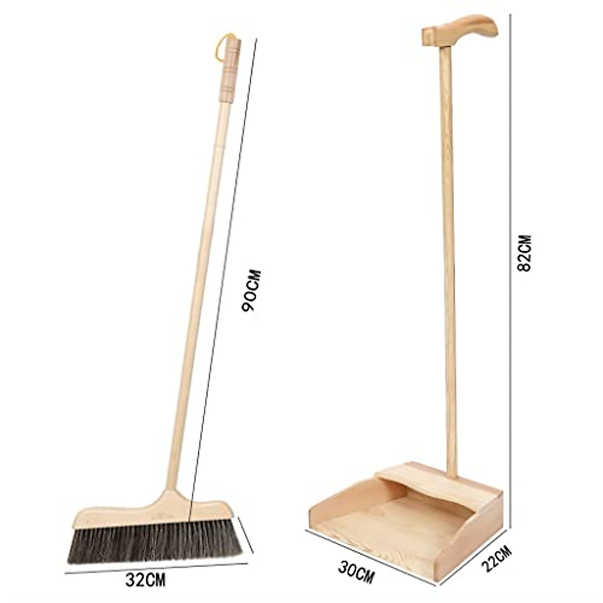 LYSLDH Sweeping Broom, Pig Bristles, Broom and Dustpan Set, Household Broom Combination, Soft Hair Sweeping Hair