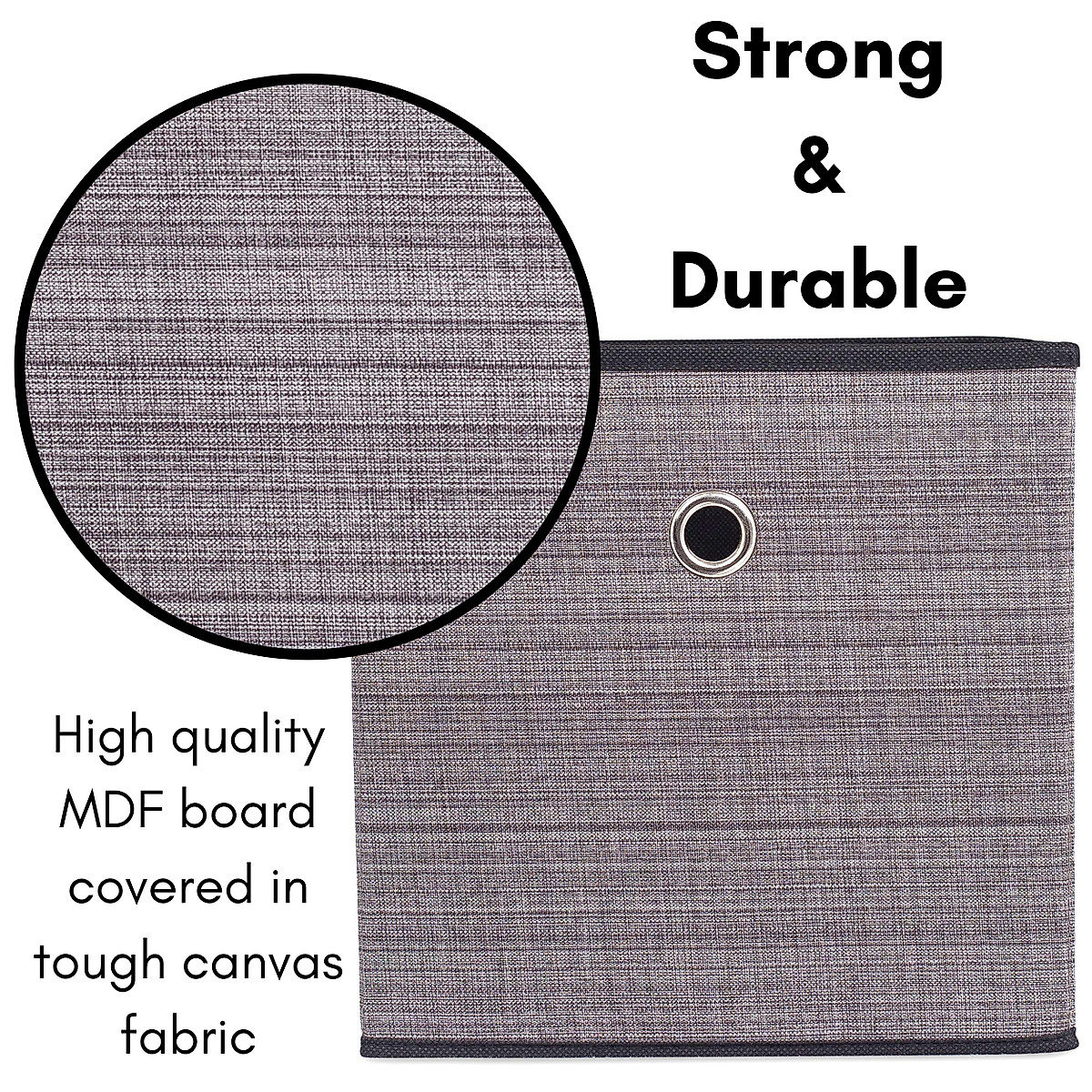 Internet's Best Canvas Storage Bin - 2 Pack - Grey - Box Container