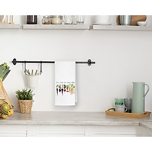 QODUNG Let's for Each Other Positive Quote Soft Absorbent Kitchen Towels Dishcloths 16x24 Inch,Gardening Vegetable Carrot Decorative Absorbent Drying Cloth Hand Towels Tea Towels for Bathroom Kitchen