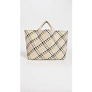 Naghedi Women's St Barths Plaid Large Tote, Sable, One Size