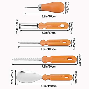 Halloween Pumpkin Carving Tools,Elmchee Halloween Jack-O-Lanterns 13 Piece Professional pumpkin cutting supplies tools Kit stainless steel lengthening and thickening