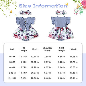 MBZJSDKHLK Newborn Baby Girl Clothes Romper Ruffle Short Sleeve Ribbed Tops Summer Infant Outfits Set Dress-Blue 3-6 Months