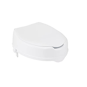 Drive Medical Raised Toilet Seat with Lock and Lid, Standard Seat, 4"