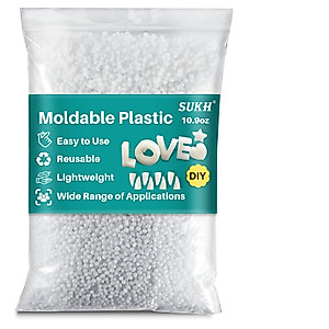 Sukh 10.9oz Moldable Plastic Pellets - Thermoplastic Beads Polymorph Plastic Meltable Plastic Reusable Thermal Beads for Crafts,DIY,Cosplay,Temporarily Repair,Modeling,Halloween Vampire Teeth Fangs
