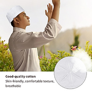 Shanrya Muslim Prayer Hat, Muslim Hat Saudi Arabia Headwear for Daily Wear for Prayer for Men for Women