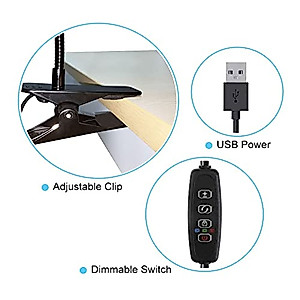 Otryad LED Grow Lights for Indoor Plants 20 LED, Plant Growing Lights Full Spectrum Auto ON & Off with 3/9/12H Timer, 9 Dimmable Lightness Clip-On Desk Grow Lamp Bulb