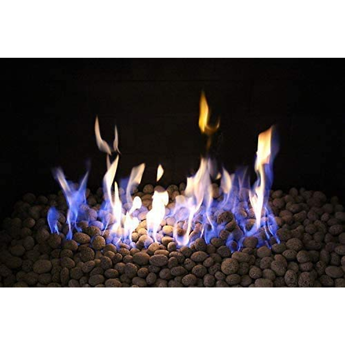 Exotic Fire Glass | Tumbled Black and Gray Lava Pebbles | 25 Pound Bag | 3/4-1 1/4 Inch Pebble Size | Perfect for Any Natural Gas or Propane Outdoor Fire Pit (Black/Gray)