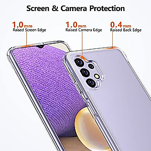 Rayboen for Samsung Galaxy A32 5G Case Diamond Clear Designed [Anti-Yellowing] Shockproof Phone Case, Hard Back & Soft TPU Bumper Hybrid Transparent Cover for Galaxy A32 5G Phone Case 6.5 inch