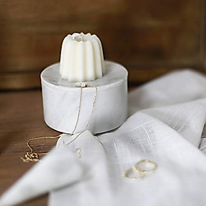 JIMEI Marble Jewelry Box Organizer One-Tier Resin Storage Container with Removable Lid for Ring Necklace Bracelet Earrings, Rings and Accessories (Single-layer)