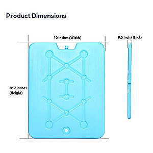 Tapleap XL Large Ice Packs for Coolers - Slim Freezer Packs for Camping- Long Lasting Reusable Dry Ice Blocks, 13 x 10 x 0.5 inch, Quick Freeze - Set of 4