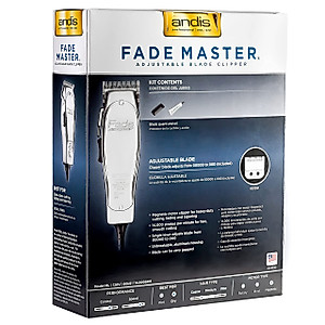 Andis Professional Fade Master Hair Clipper with Adjustable Fade Blade with a Andis Master Dual Magnet 5-Comb Set with a BeauWis Blade Brush