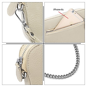 YALUXE Leather Wristlets for Women Clutch Wallet Wrist Strap Crossbody Zip Pocket long Shoulder Chain