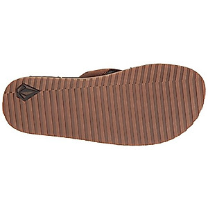 Volcom Men's Recliner Leather Sandal, Vintage Brown, 8 C/D US