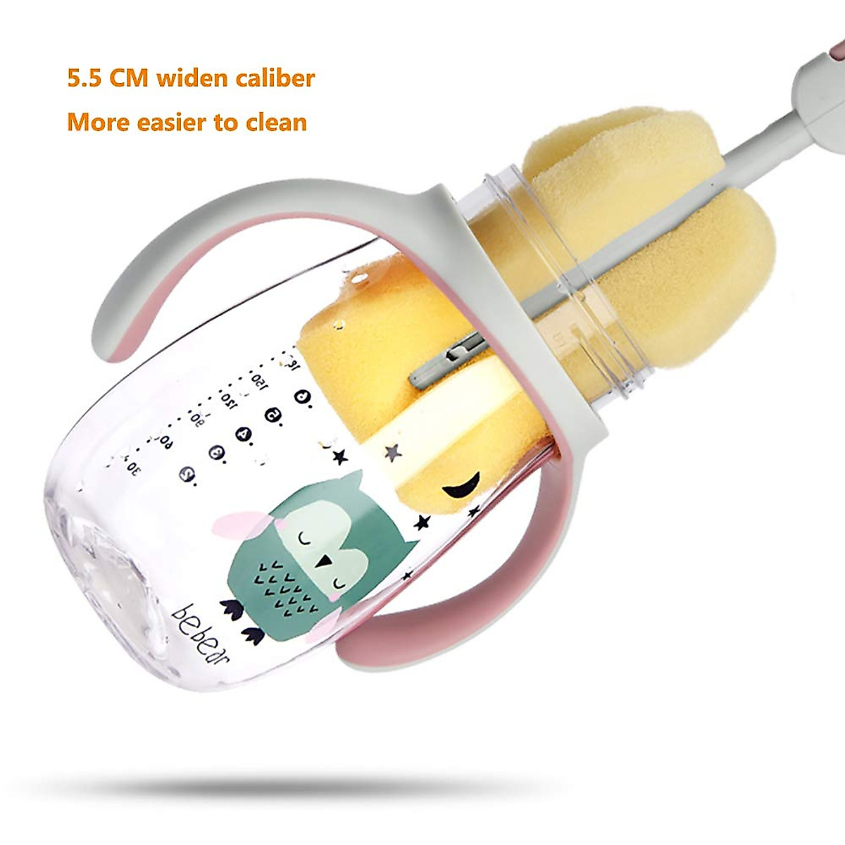 Bebamour Click Lock Weighted Baby Sippy Cups with Removable Handles No Spill Toddler Sippy Cups Transition Cups with Bottle Brush,Straw Cleaner Set(210 ML, PPSU,Purple)