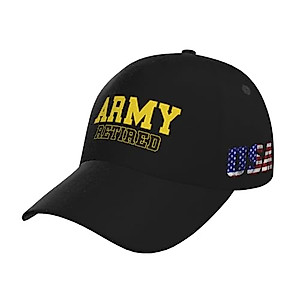 Tavos Army Retired Trucker Hat for Men - Baseball Snapback Cap American Flag