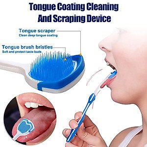 4 Pieces Tongue Scraper, Tongue Cleaner Brush for Adults Tongue Scrubber for Better Breath and Oral Hygiene