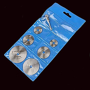 QISF 16Pcs HSS Saw Blades Rotary Tool Circular Saw Blade Set Mandrel - 1/8" (3.175mm) and 1/4" (6.0mm) Shank For Dremel, Proxxon Drill Rotary Tools