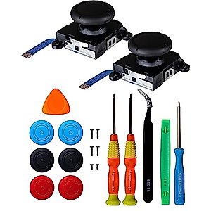 SOSS GAMING® 2023 2-Pack Joystick Thumbstick Replacement Kit for All Nintendo Switch and Switch Lite Controllers - Fix & Repair Your Analog Joy-Con Thumb Stick with All Necessary Tools Included
