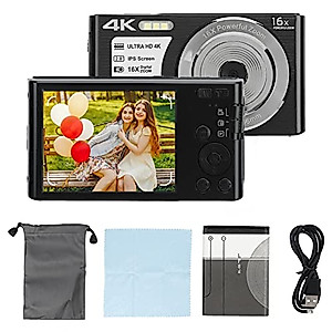 Compact Camera, 2.8 Inch Screen Compatible 256GB Memory Card Digital Camera for Beginners (Black)