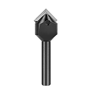 SpeTool Carbide Insert 90 Degree V Groove Router Bit 1/4 Inch Shank Single Flute CNC Wood Engraving Router Bits Woodworking Chamfer Carving Tool