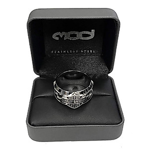 Harley-Davidson Men's Stainless Steel Chain Bar & Shield H-D Ring HSR0031 (9)