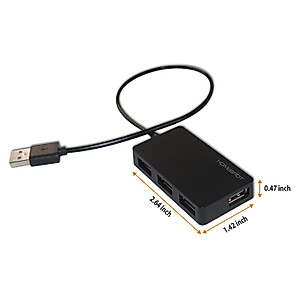 HomeSpot USB2.0 Hub 4-Port High Speed with Long Extension Cable Compatible with Windows 7/8/10 OSX Linux