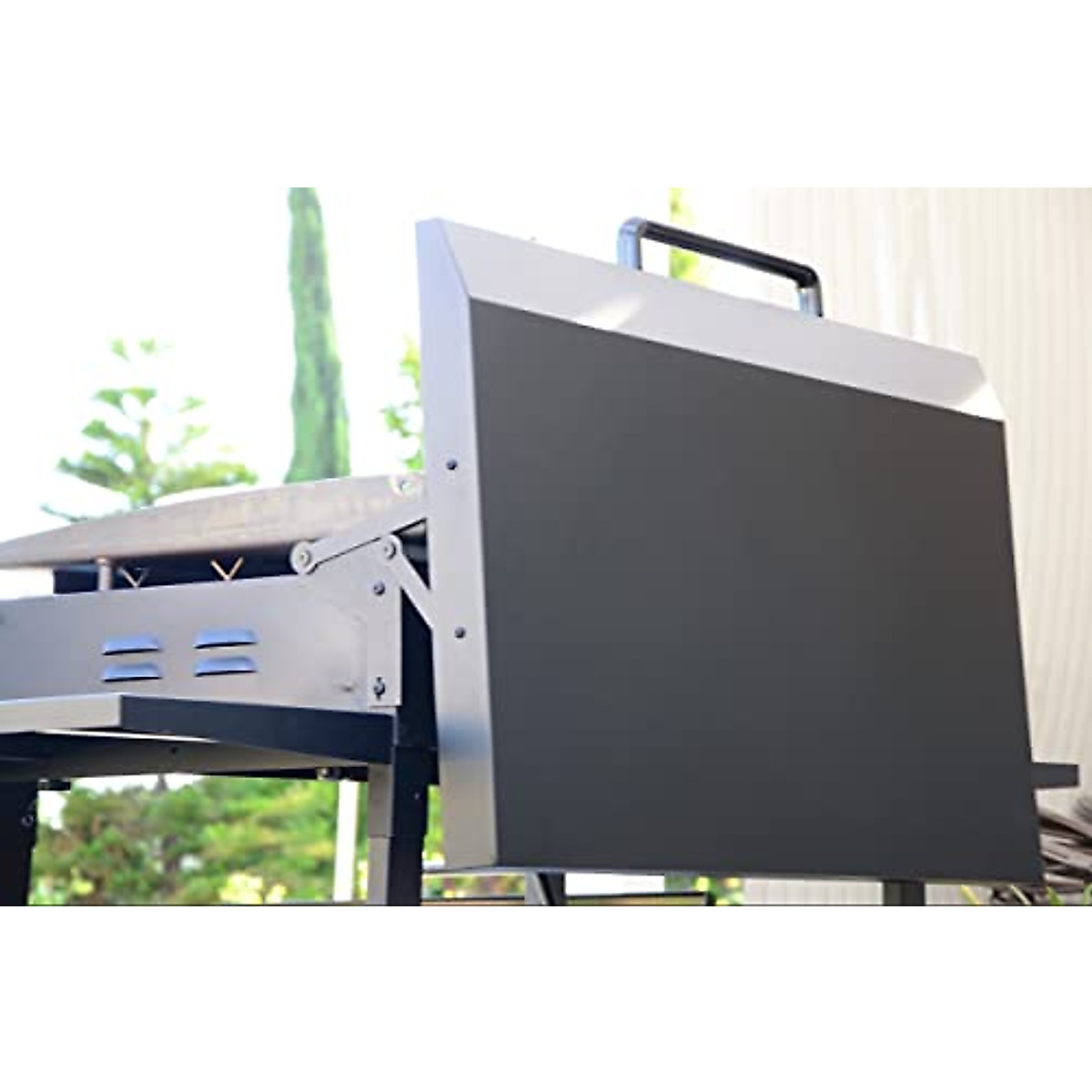 Jforest Blackstone Push-Pull Griddle Cover Lid with Bakelite Handle, Powder Coated Steel, Blackstone Griddle Cover Lid, Blackstone Hard cover lid, Matte Black (36 inch)