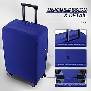 RainVillage Travel Luggage Cover Suitcase Protector Scratch-Resistant Fit 19-31 Inch Suitcase, Not Included Suitcase (Blue, S(19-21 inch))