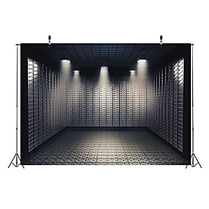 CORFOTO Bank Vault Backdrop Safe Deposit Boxes Room Inside of Bank Vault Photography Background Kids Adults Family Portrait Photography Backdrops Photo Shooting Props Fabric