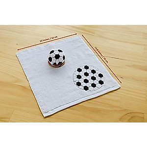 Tennis Soccer Towel 100% Cotton (2-Piece) Kids Washcloth Handtowel Decoration Gift 13 x 13.8 inch