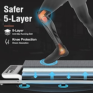 Orinar Under Desk Treadmill, Walking Pad with Remote Control, 2.5 HP Portable Walking Jogging Running Machine for Home Office, LED Display