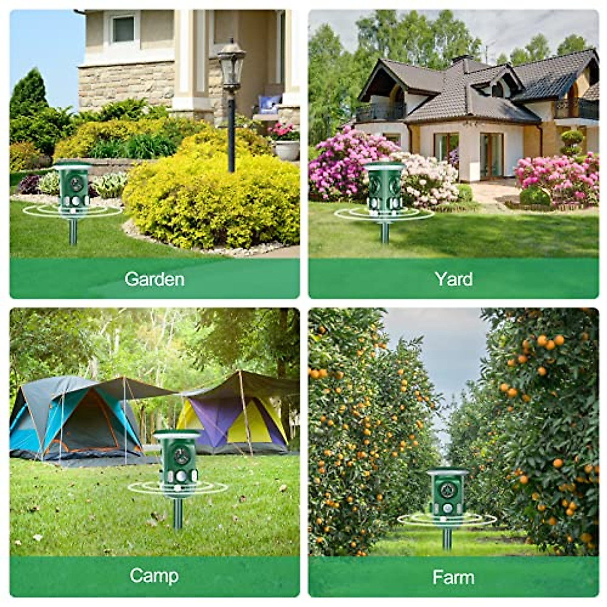 Cat Repellment,Meilen 360° Ultrasonic Animal Repeller Outdoor, Waterproof with Motion Detector,USB/Solar Powered Repellent, Flashing Lights, Repel Dogs,Cat,Fox,Raccoon,Skunk,Rabbit,Squirrels