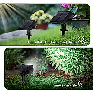 BriSunshine Solar Spot Lights Outdoor,IP65 Landscape Spotlights Waterproof Solar Powered for Yard Garden,2 in 1,Auto ON/Off (6 Pack/64 LED/3 Modes)
