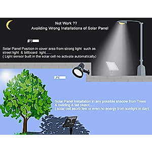 Solar Powered Spot Lights Outdoor Waterproof 2 in 1 Bright Solar SpotLights Power Adjustable for Flag Yard Flagpole Landscape Dusk to Dawn White