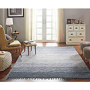 Chesapeake Cotton Ombre Blue Area Rug Large (5'x7')