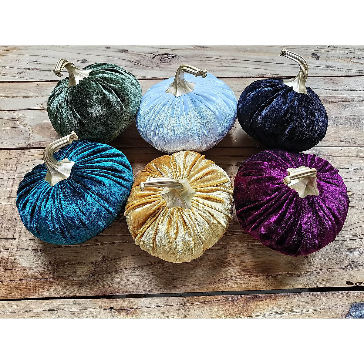 Orgrimmar 6PCS Velvet Stuffed Pumpkins Fabric Artificial Pumpkins for Home Garden Fall Decoration, Fall Harvest, Thanksgiving, Halloween Decor